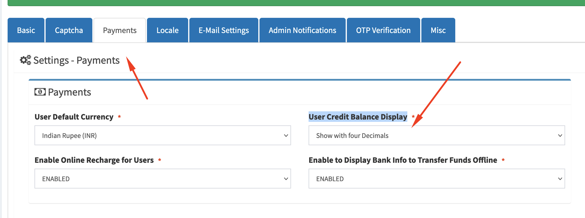 Display Wallet Amount in Decimals – SMPP Center